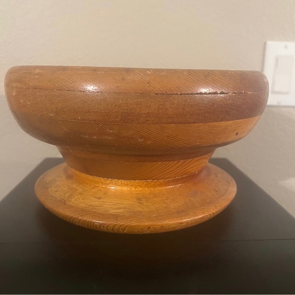 Kitchen | Vintage Handcrafted Solid Wood Round Lathe Turned Pedestal ...